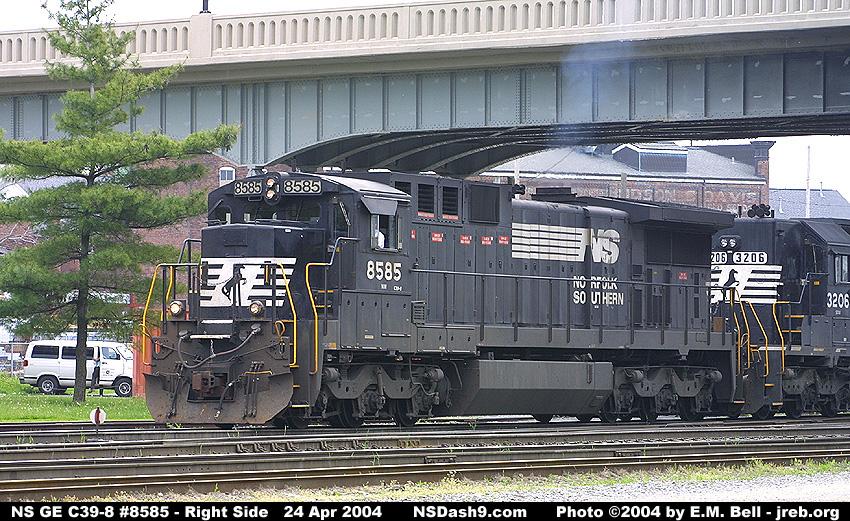 NS Locomotive Detail Photos - GE C39-8 #8585